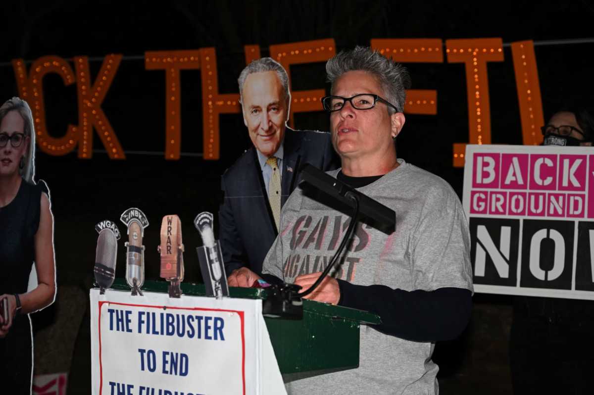 Activists Protest the Filibuster at Chuck Schumer’s Home