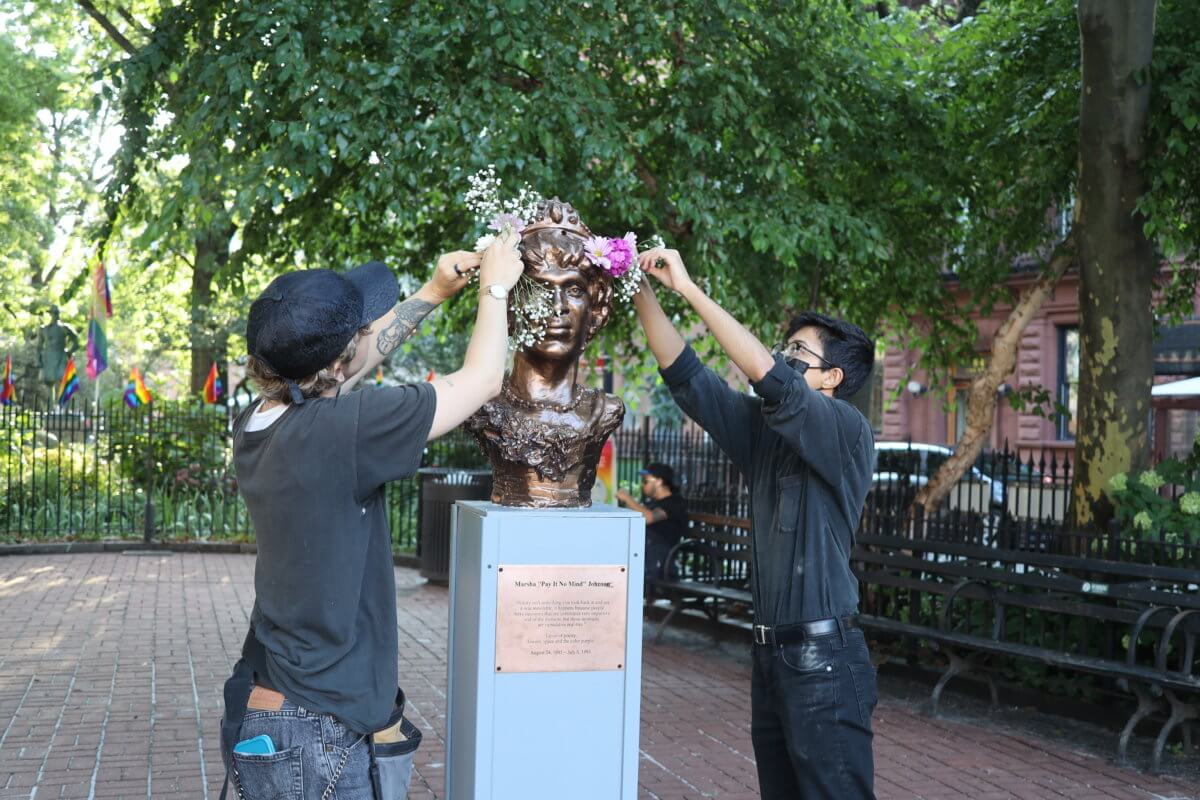 Activists Install Marsha P. Johnson Sculpture in Christopher Park