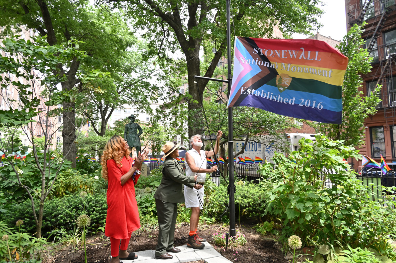 Federal government, activists hoist Rainbow Flag at Christopher Park