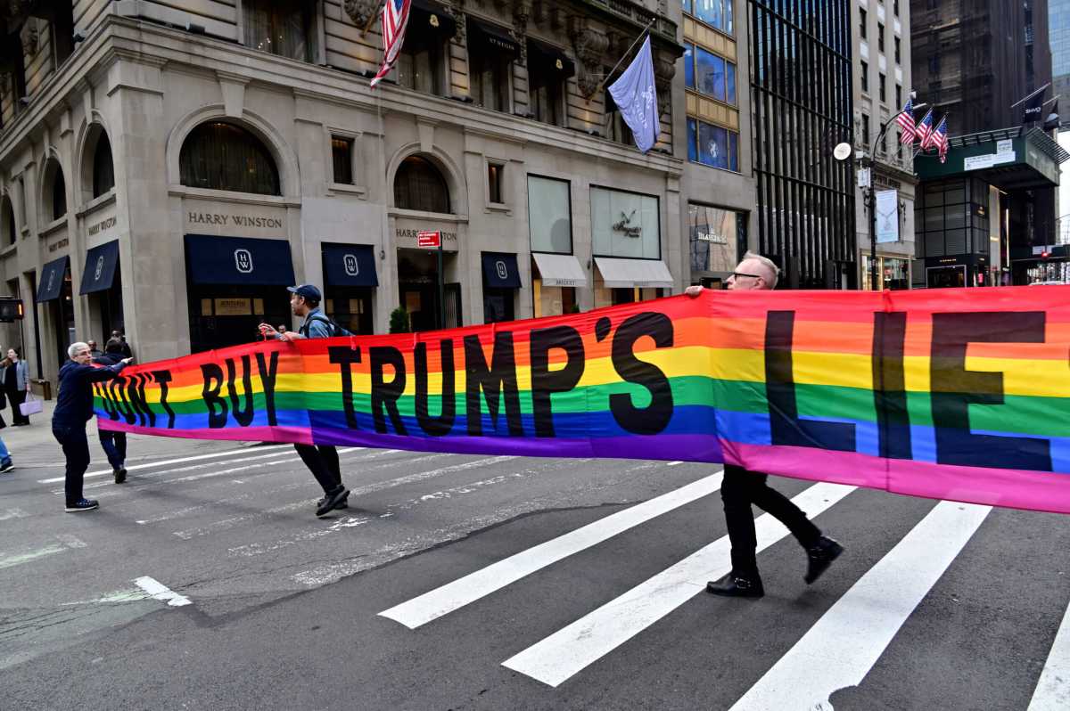 LGBTQ activists barnstorm Manhattan for Trump’s arrest
